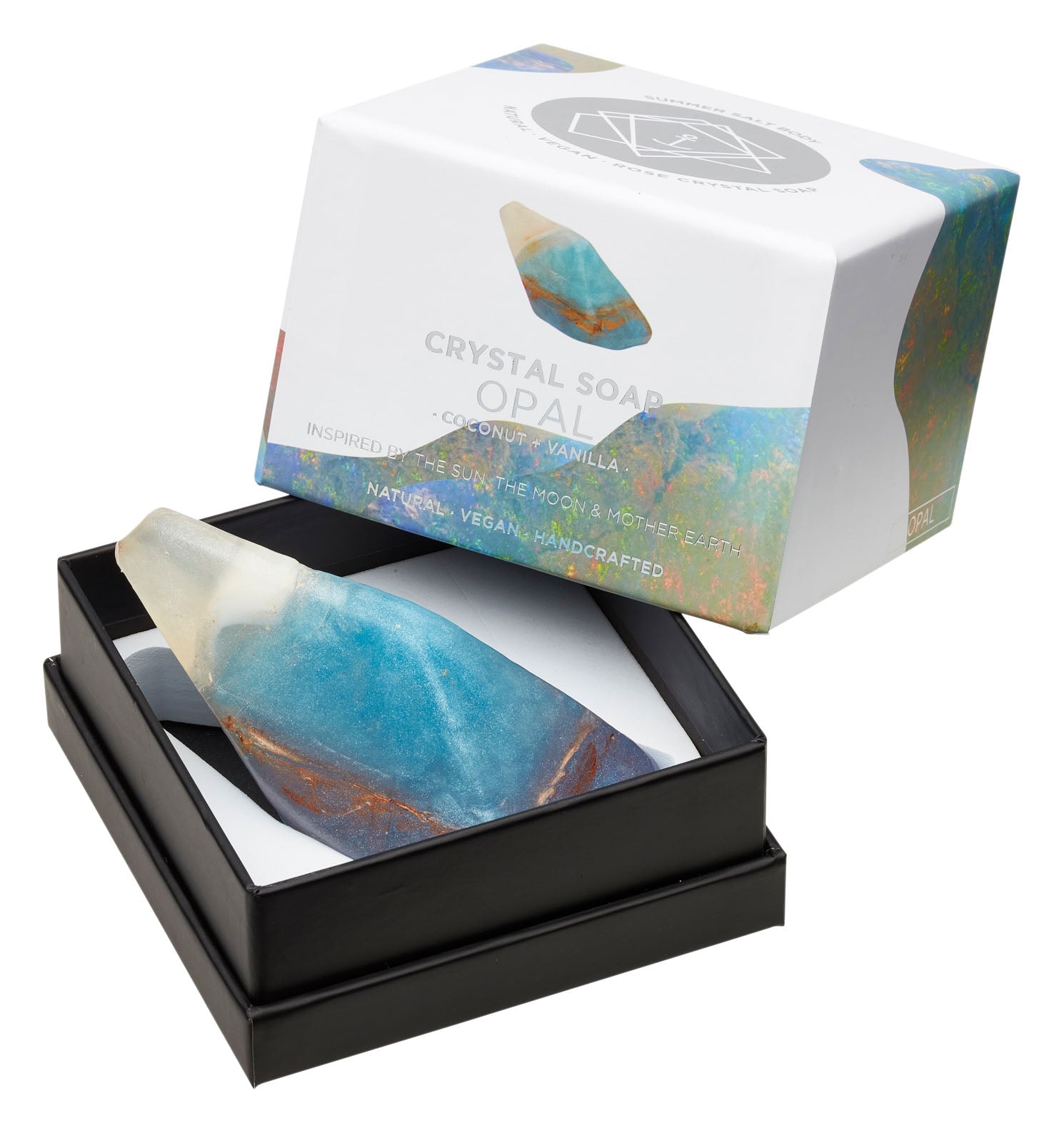 Handmade Opal Crystal Soap | Crescent Moon Candles & Workshops